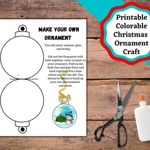 Printable, Colorable Christmas Ornament Craft. Great Christmas Part ...