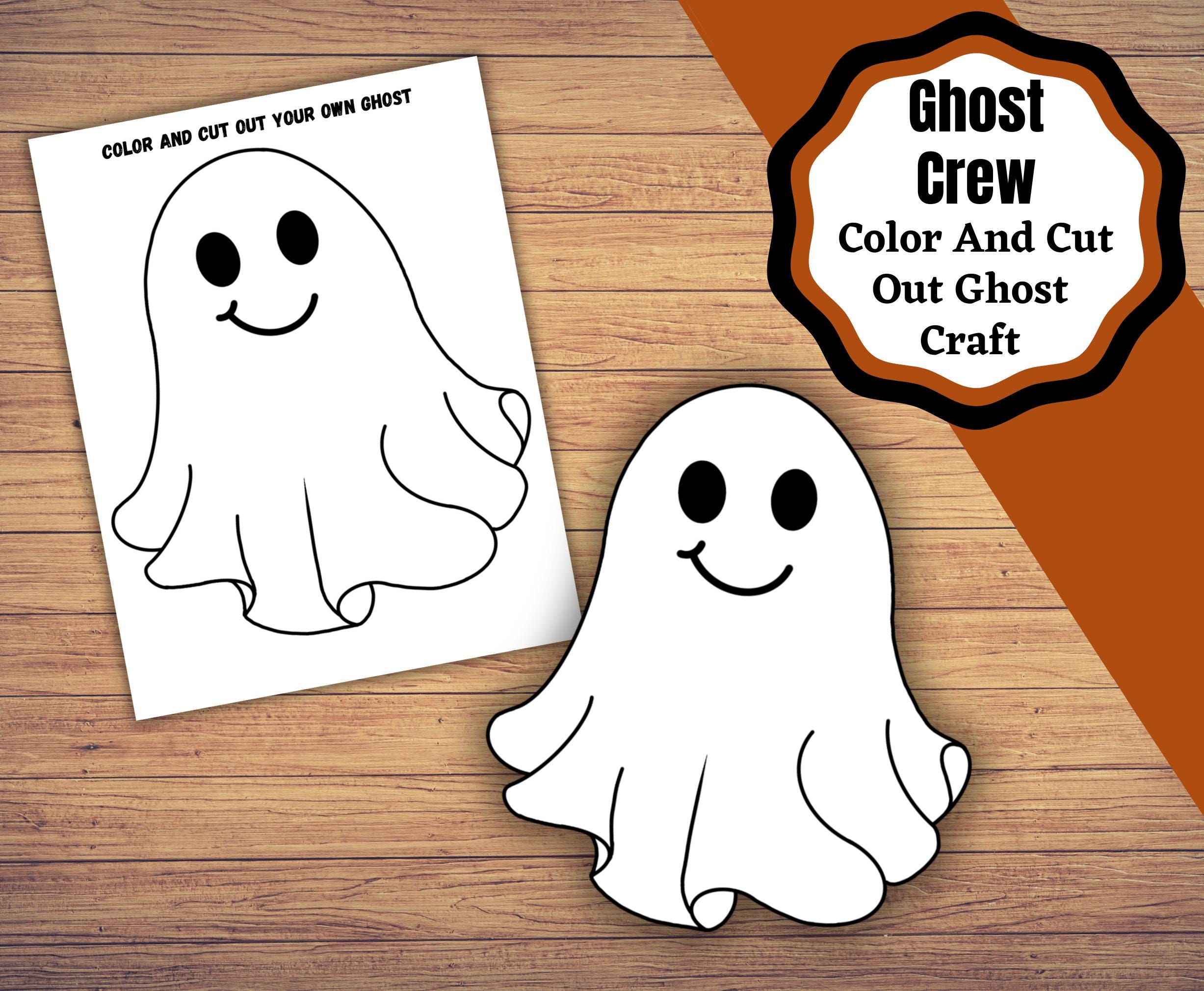 Printable Ghostly Crew, Color and Cut Out Craft. Fun Halloween Ghost ...