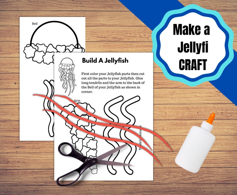 Printable Jellyfish Craft for Kids, Colorable Jellyfish. Build a ...