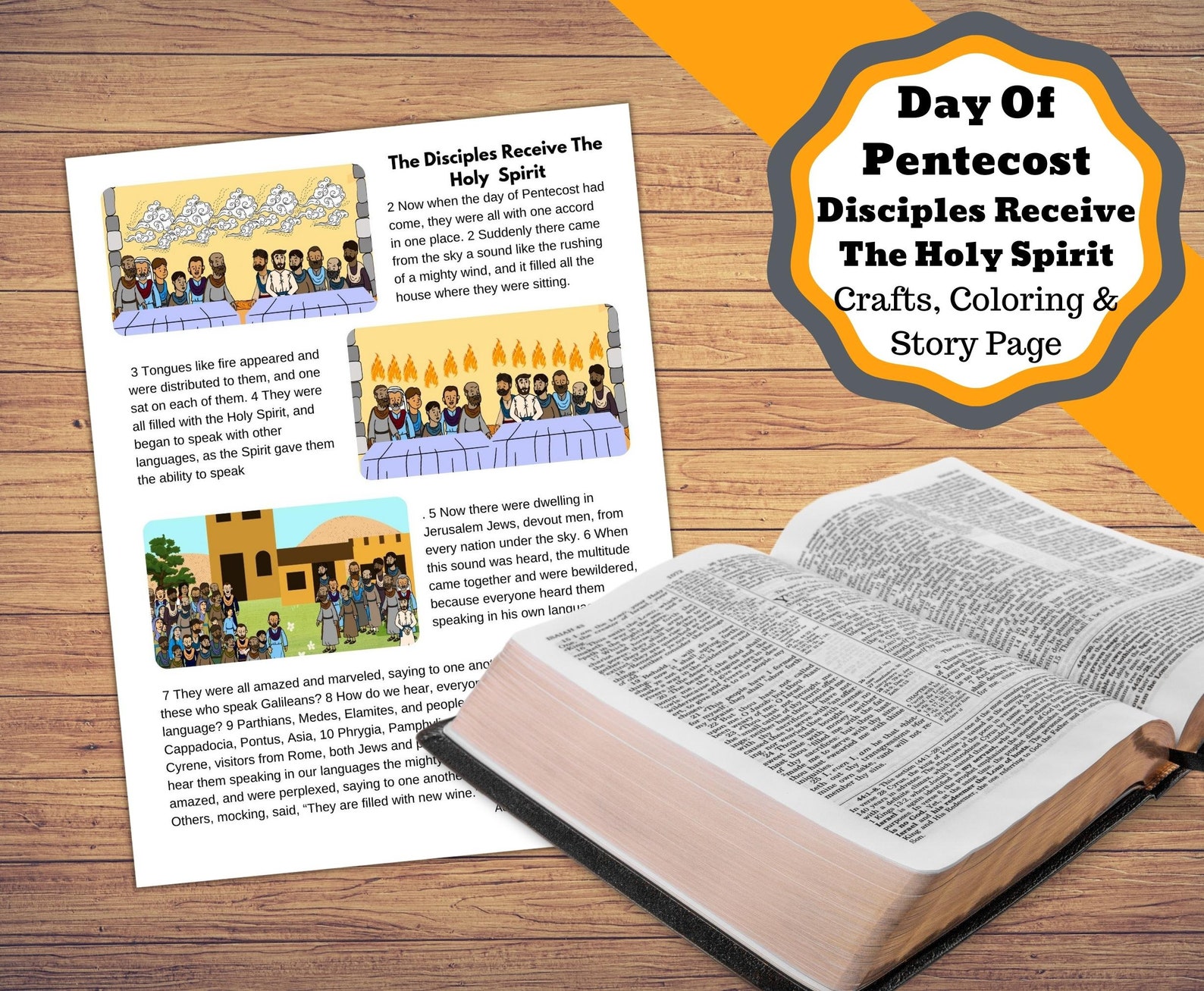 Printable Day of Pentecost Craft and Lesson, the Disciples Receive the ...