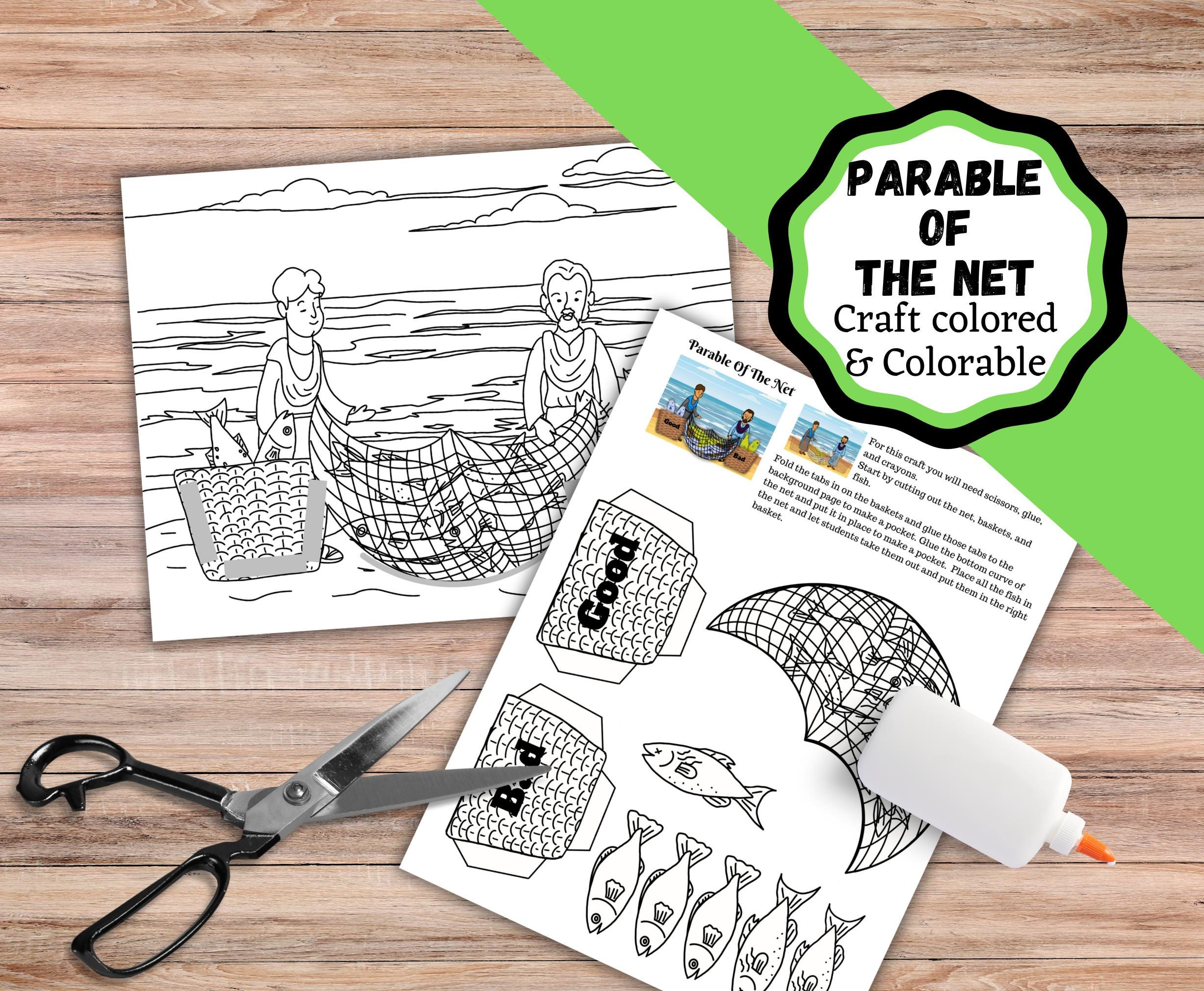 Parable of the Net Bible Craft With Scripture Page and Coloring/maze ...