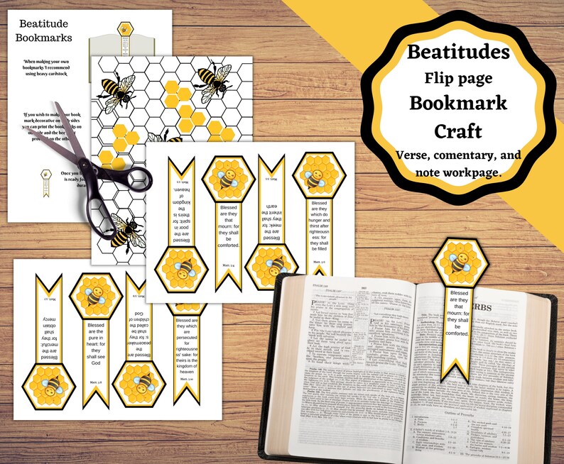 Printable Beatitude, Bible Craft, Worksheet, and Bookmark. Learn the ...
