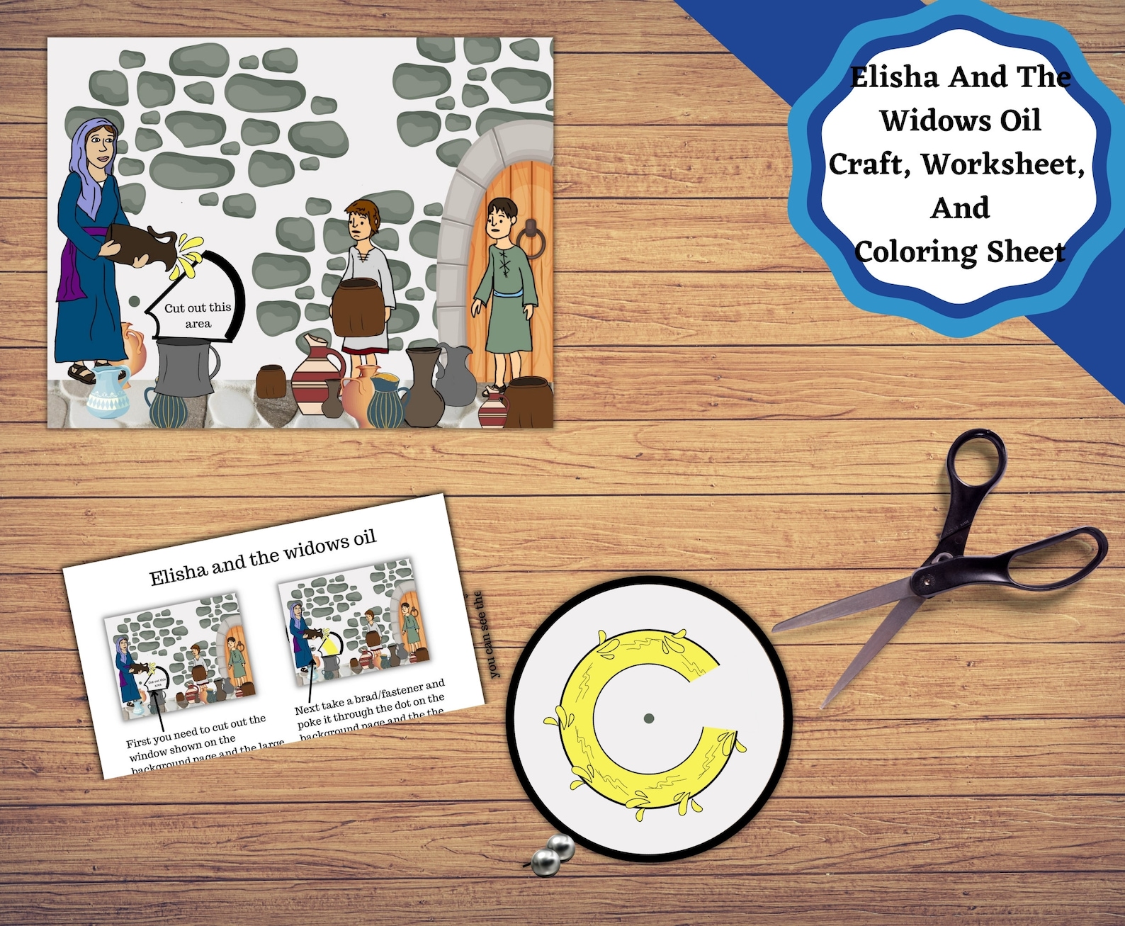 Elisha and the Widow's Oil, Printable Bible Story Pages, Craft, and ...