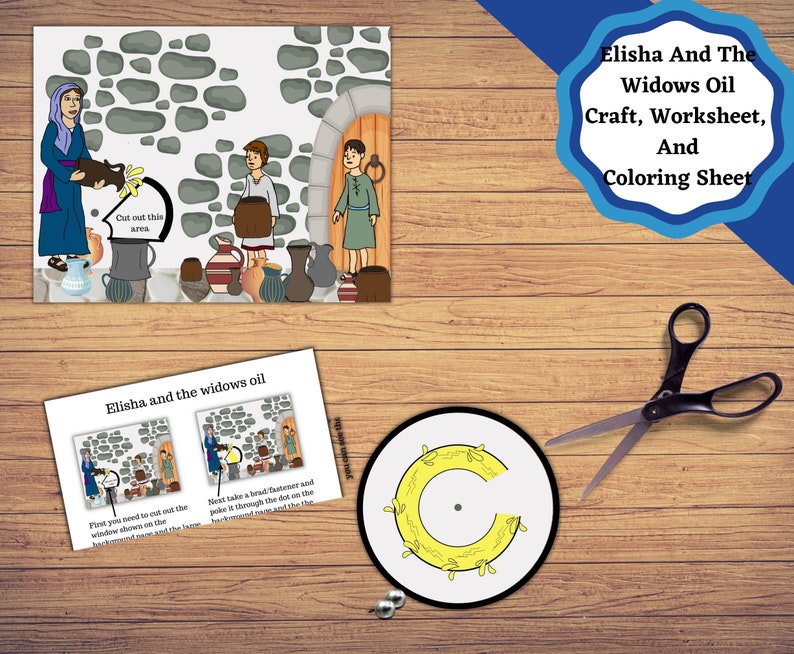 Elisha and the Widow's Oil, Printable Bible Story Pages, Craft, and ...