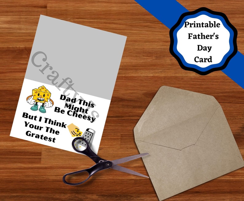 Cheesy Printable Father's Day Card, Very Punny Dad Joke Card. - Etsy
