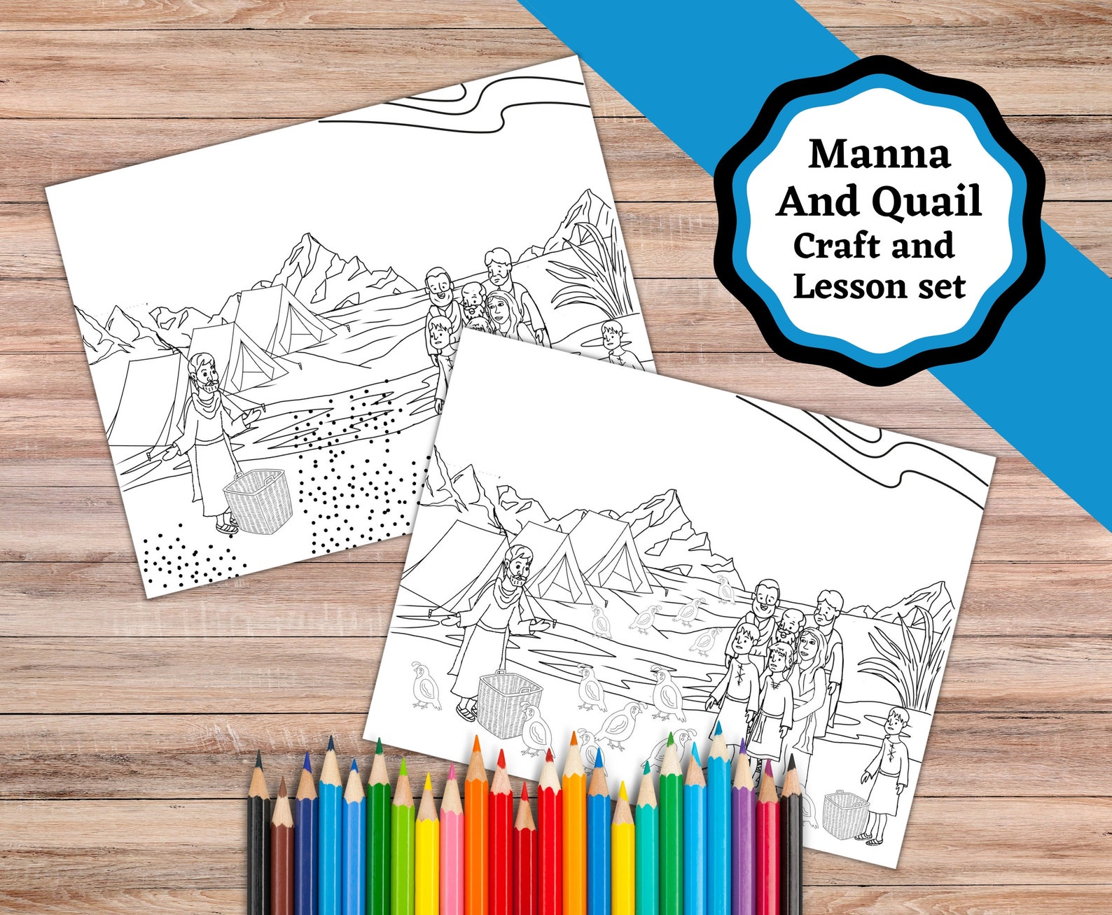 Manna From Heaven and Quail, Craft and Lesson Set. Printable Bible ...