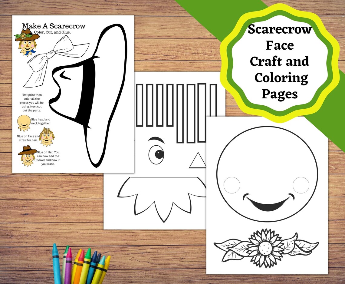 Scarecrow Face Fall Printable Craft. Easy Classroom Craft, Printable ...