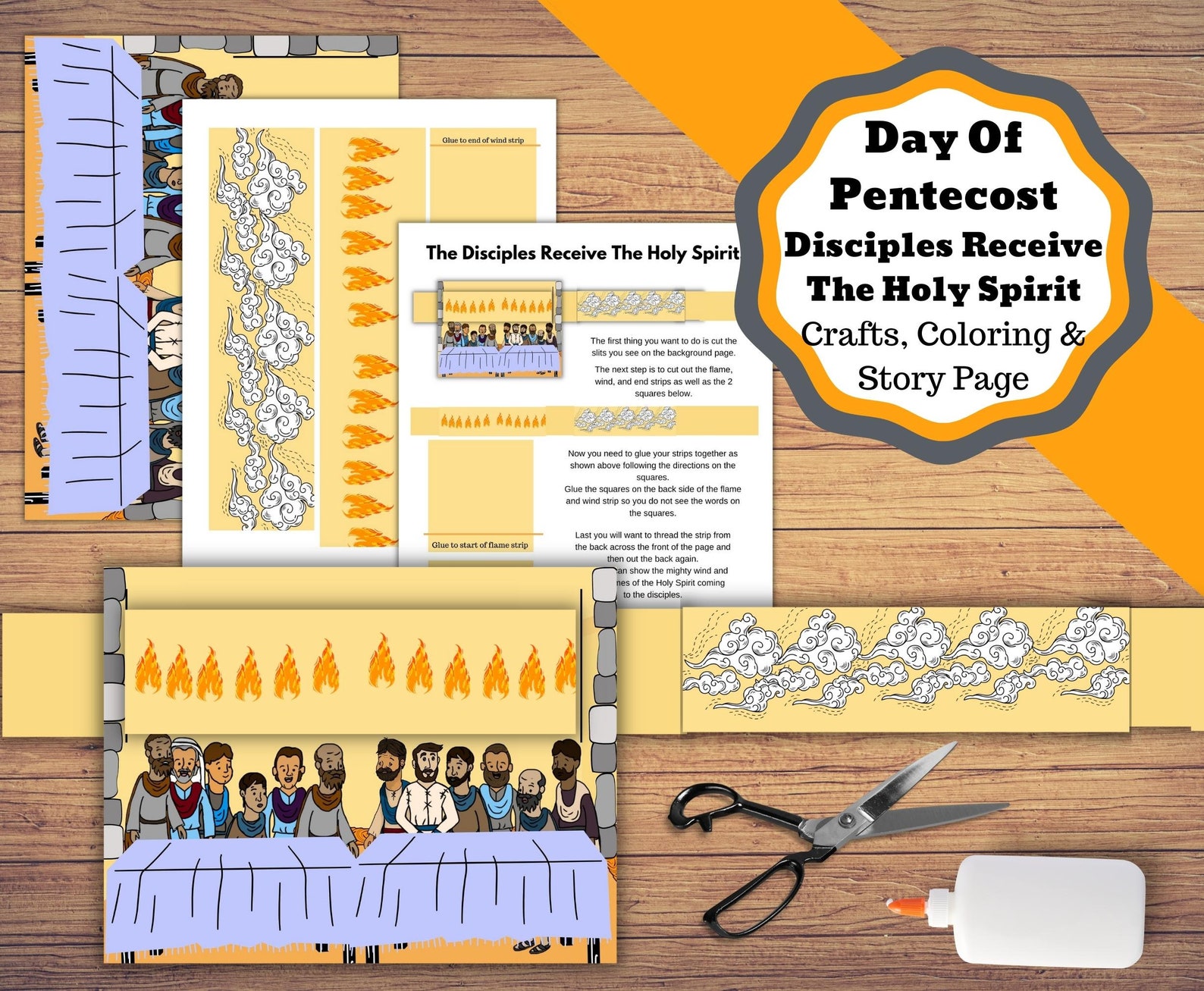 Printable Day of Pentecost Craft and Lesson, the Disciples Receive the ...
