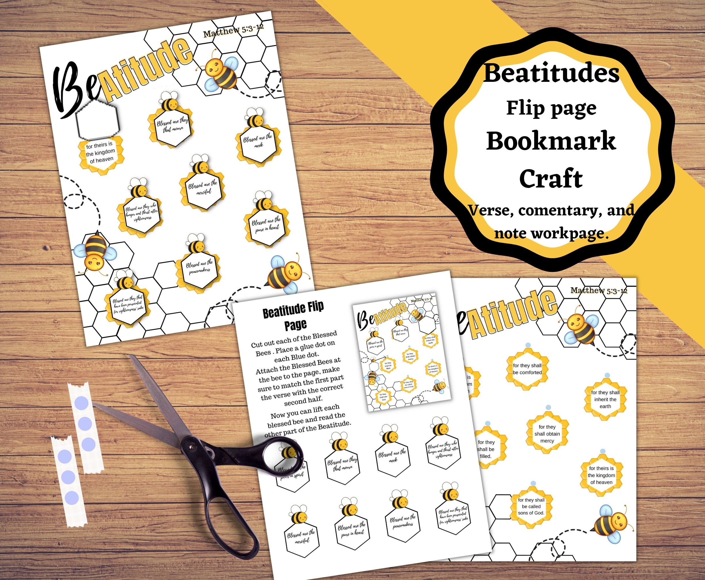 Printable Beatitude, Bible Craft, Worksheet, and Bookmark. Learn the ...