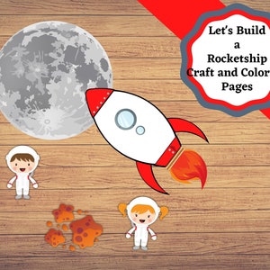 Rocket Ship Printable Craft, and Coloring Sheet. Fun Kids Craft for ...