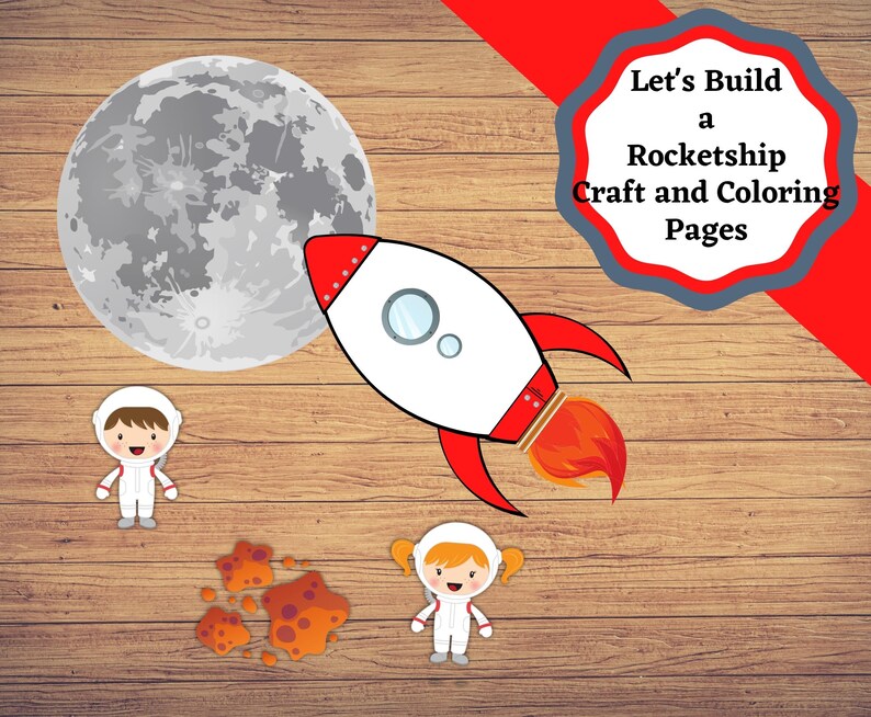 Rocket Ship Printable Craft, and Coloring Sheet. Fun Kids Craft for ...