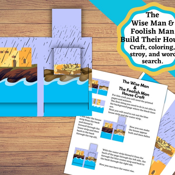 Wise Man Foolish Man Craft - Etsy