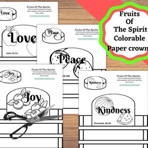Printable Fruits of the Spirit Colorable Paper Crowns. Fruits of the ...