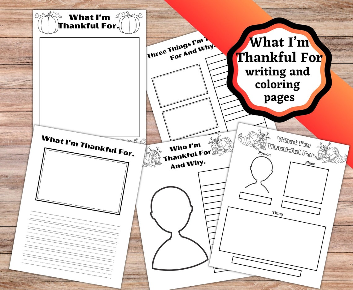 Printable Coloring Pages for Showing What You Are Thankful For, Kids ...