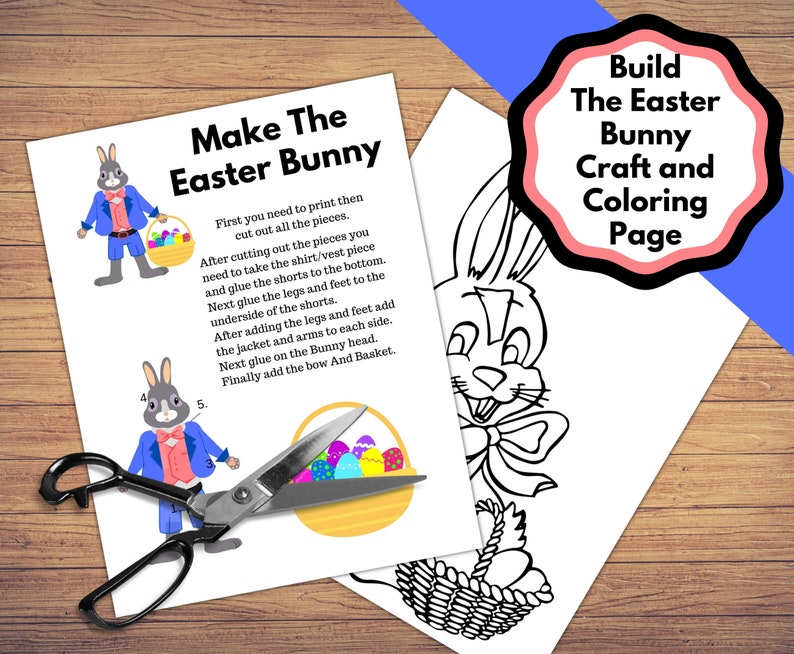 Build Your Own Easter Bunny, Printable Easter Craft and Coloring Page ...