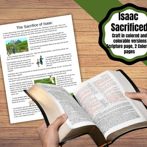 Printable Activity Set for Isaac Sacrificed, Colored and Colorable ...
