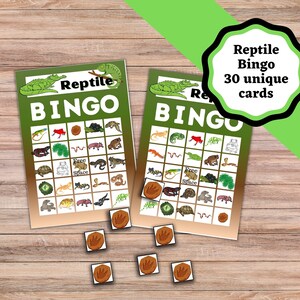 Printable Reptile Themed Bingo Cards, Printable Reptile Bingo Game ...
