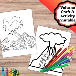 Printable Volcano Craft Pages, Craft, Activity, Coloring, and Maze ...