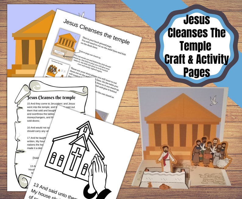Printable, Jesus Cleanses the Temple Craft, Coloring, Scripture Pages ...