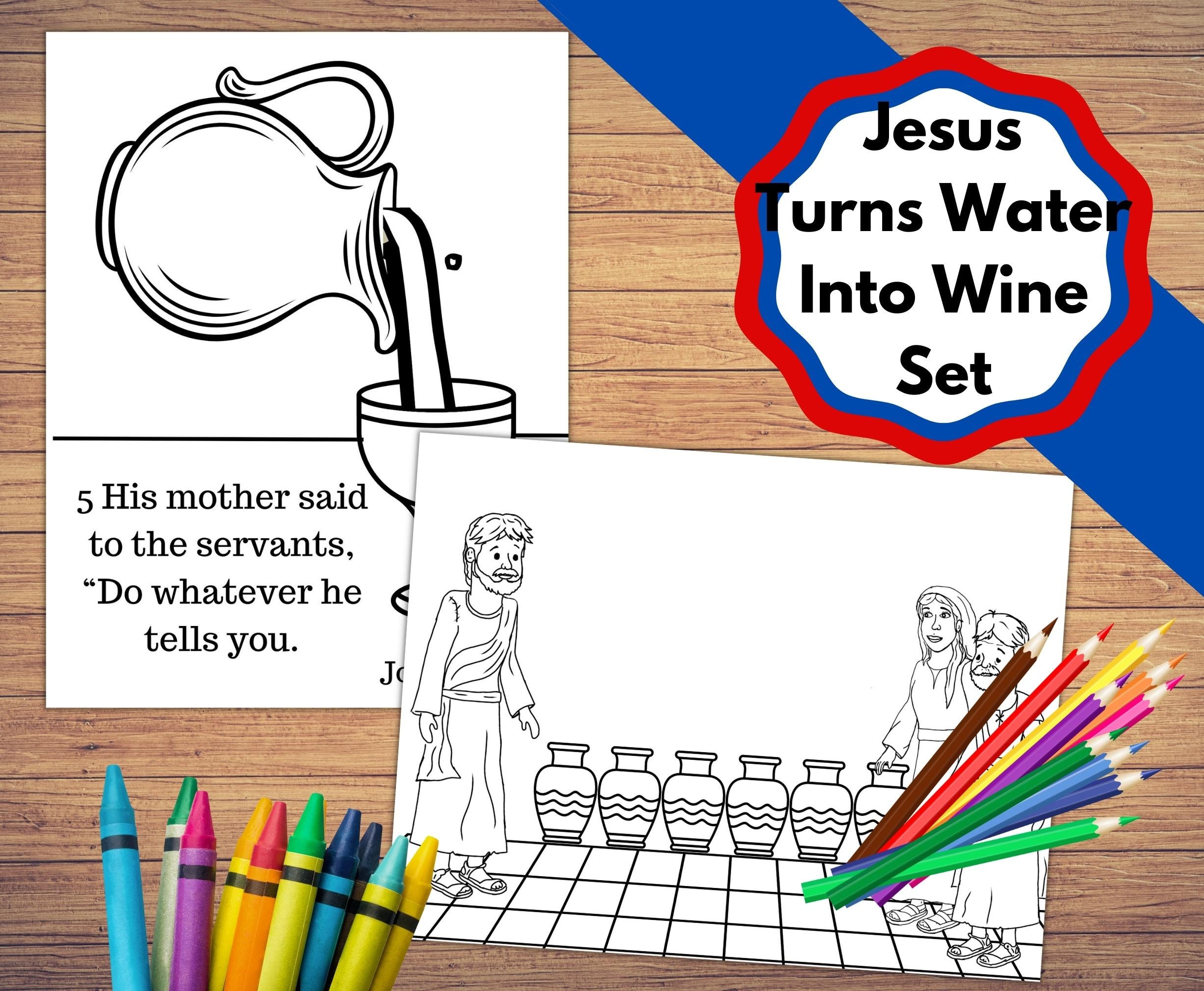Jesus Water To Wine Coloring Pages