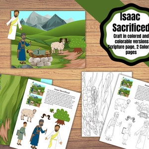 Printable Activity Set for Isaac Sacrificed, Colored and Colorable ...