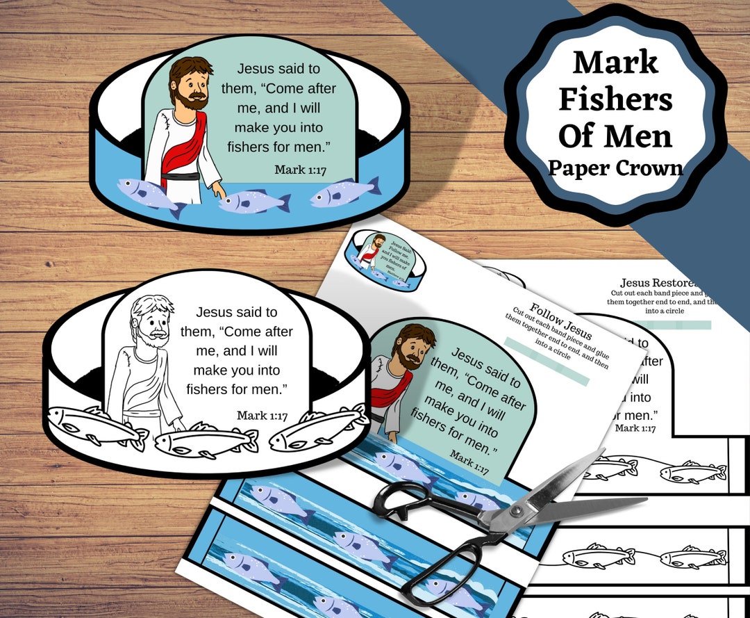 Printable Jesus Said Come With Me, Paper Crowns, Follow Jesus, Fishers ...