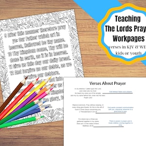 Printable Work Pages for Studding or Teaching the Lords Prayer for ...
