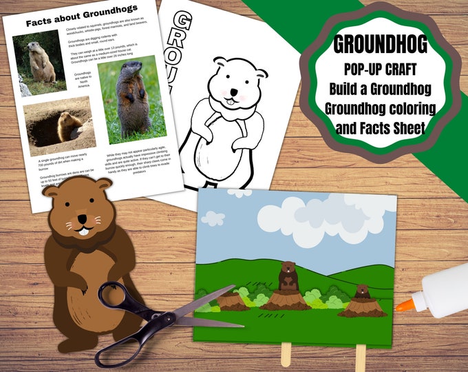 Groundhog Printable Craft| Scissor Skills Activity| Build A Groundhog ...