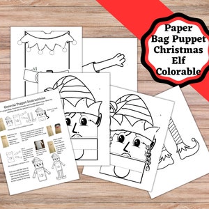 Printable Paper Bag Elf Puppet. This is a Colorable Elf Printable to ...