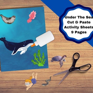 Printable Under the Sea Cut and Paste Activity for Kids, Scissor Skills ...