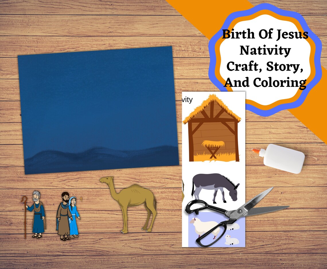 Birth of Jesus Printable Craft. Christmas Nativity Birth of Christ ...