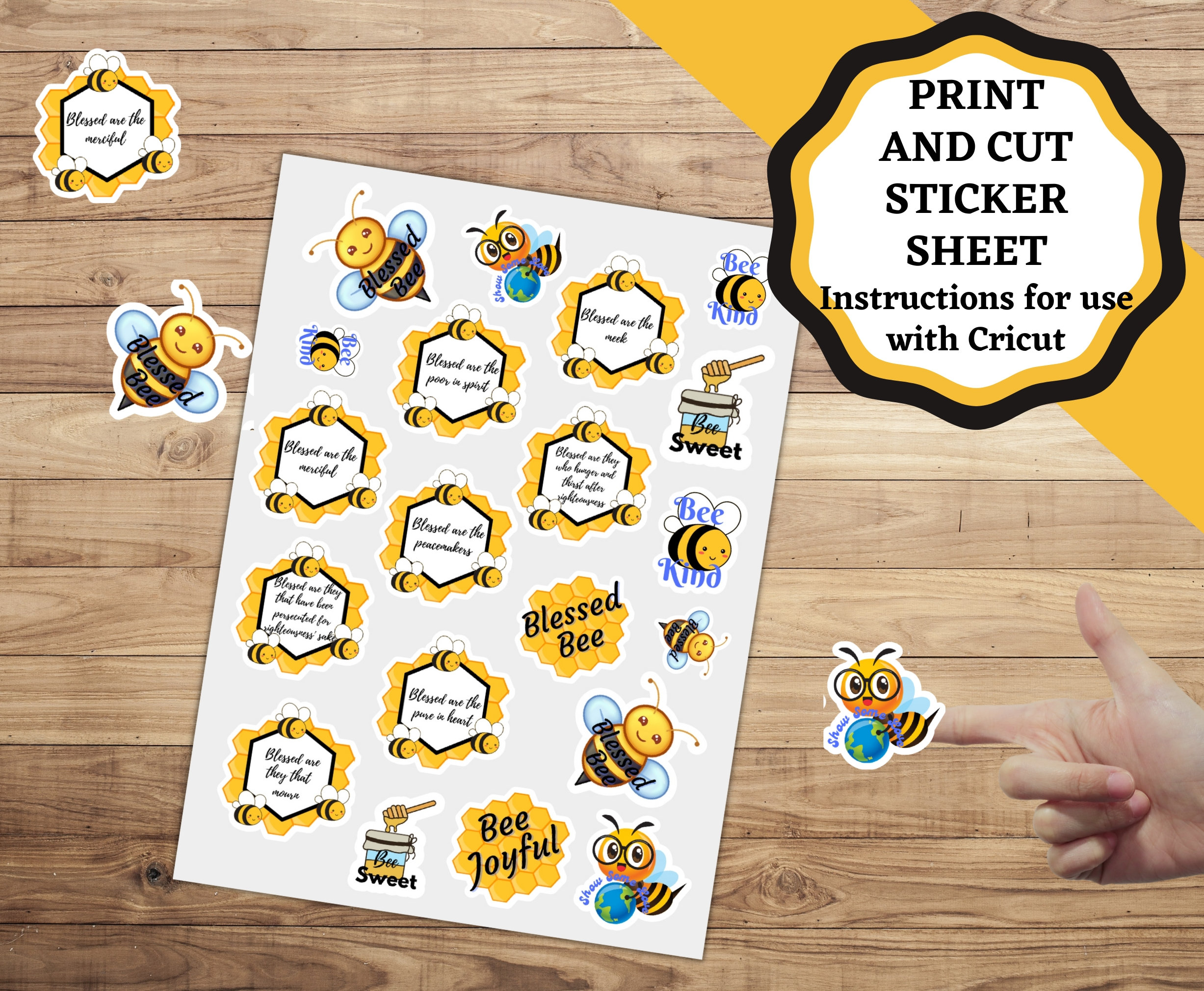 Beatitude Print and Cut Stickers. Beatitude Christian Stickers. Print ...