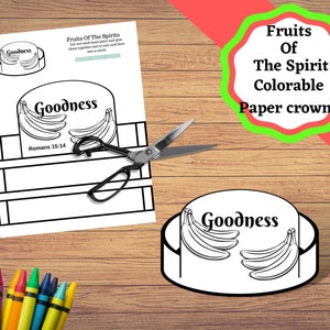 Printable Fruits of the Spirit Colorable Paper Crowns. Fruits of the ...