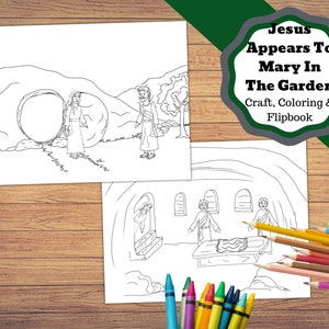 Printable, Jesus Appears to Mary at the Garden, Craft, Coloring, and ...