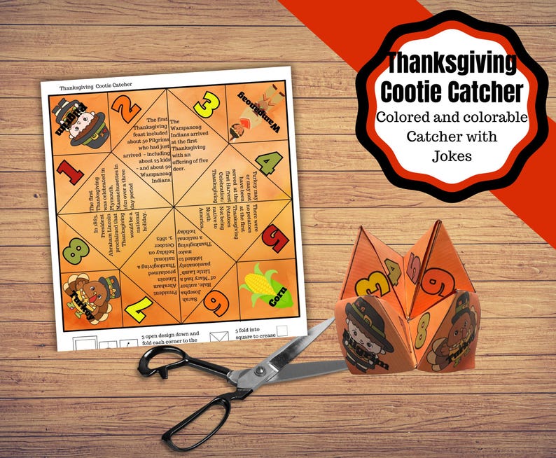 Thanksgiving Cootie Catcher, Fun Fall Craft With Thanksgiving Facts ...