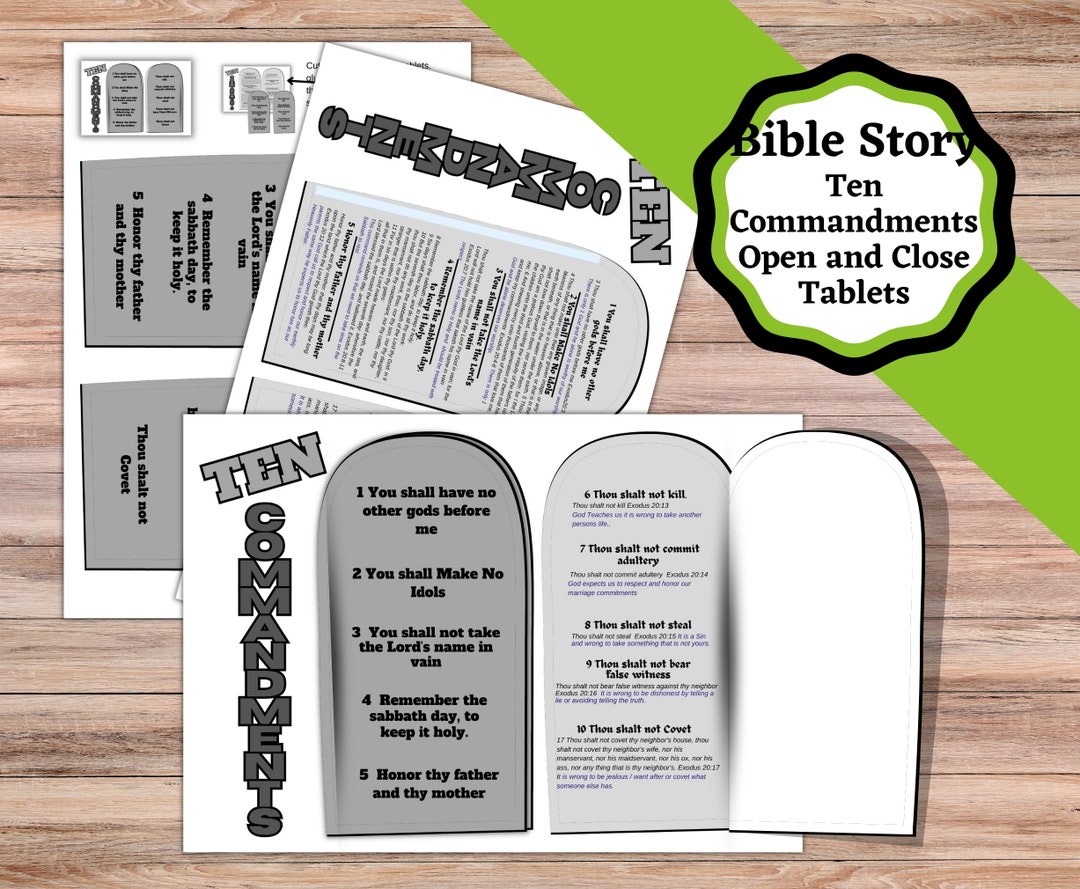 Printable 10 Commandments Craft. Cut and Fold Open the Tablets to ...