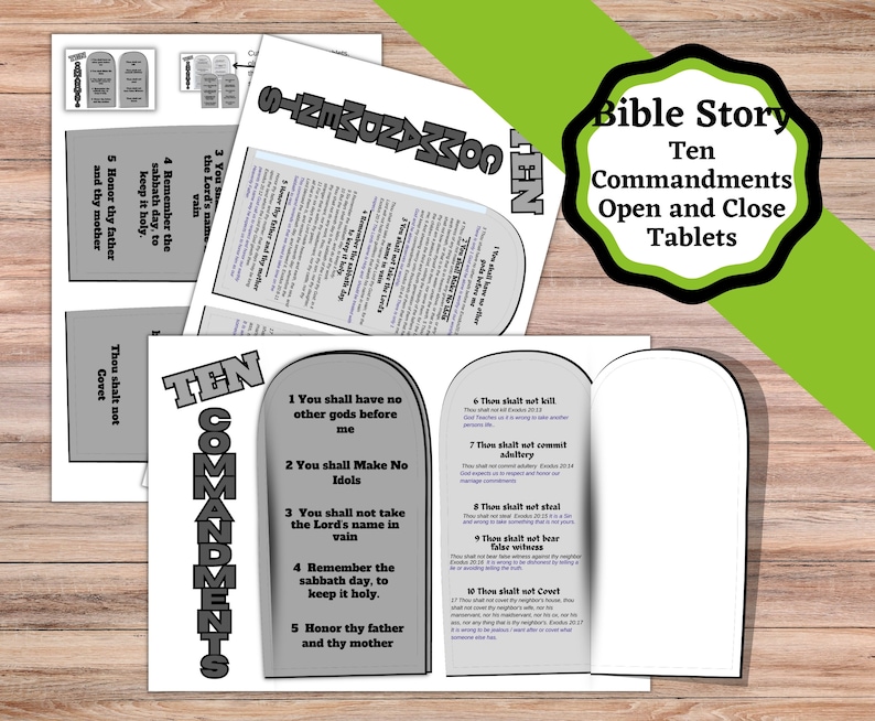Printable 10 Commandments Craft. Cut and Fold Open the Tablets to ...