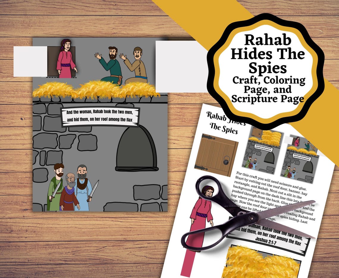 Rahab Hides the Spies, Bible Story Craft. Kids Bible Craft and Coloring ...