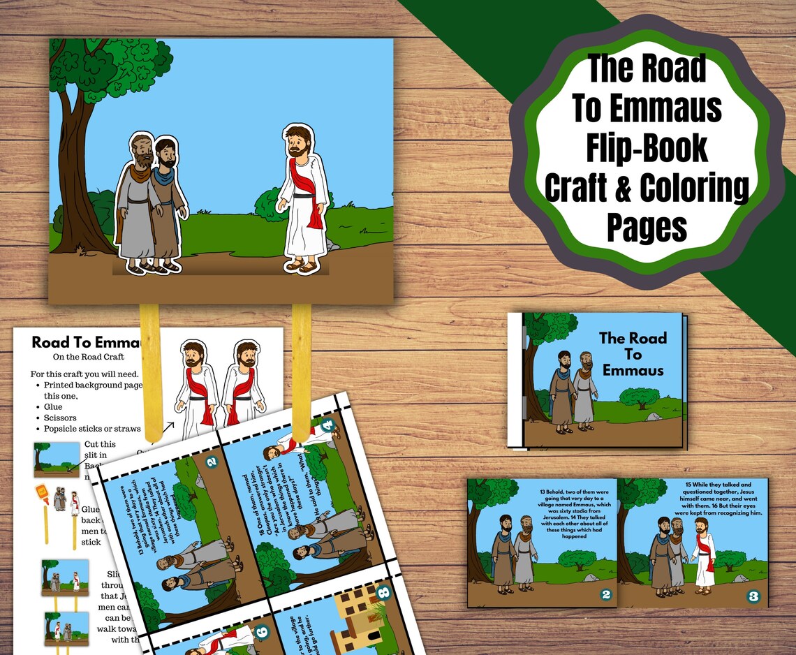 Printable Road to Emmaus Craft Set, Road to Emmaus Coloring and Crafts ...