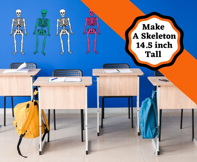 Printable Skeleton Craft. 14.5 Inch Skeleton Cut and Glue Craft. Easy ...