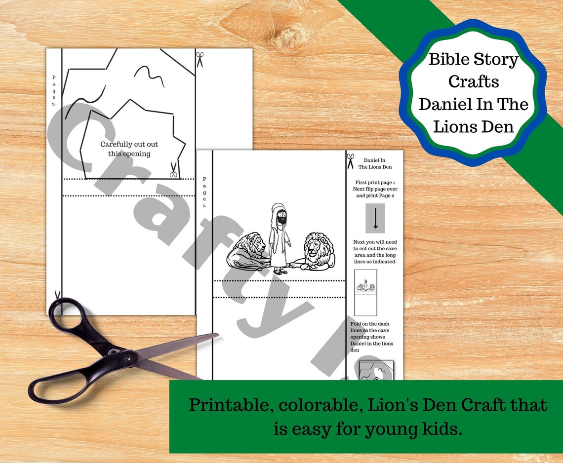 Printable Coloring Daniel in the Lions Den Easy Craft. Sunday School ...