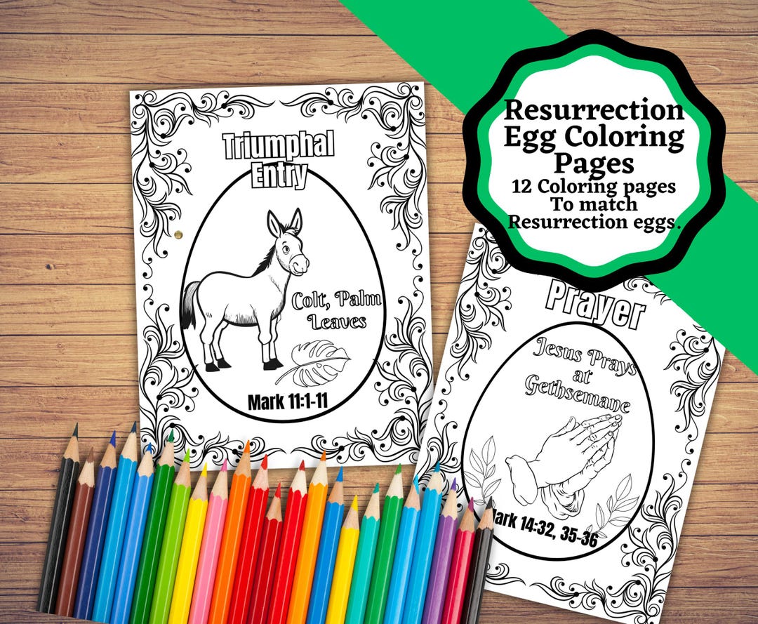 Resurrection Egg Full Size Coloring Pages. Easter Story of Jesus Death ...