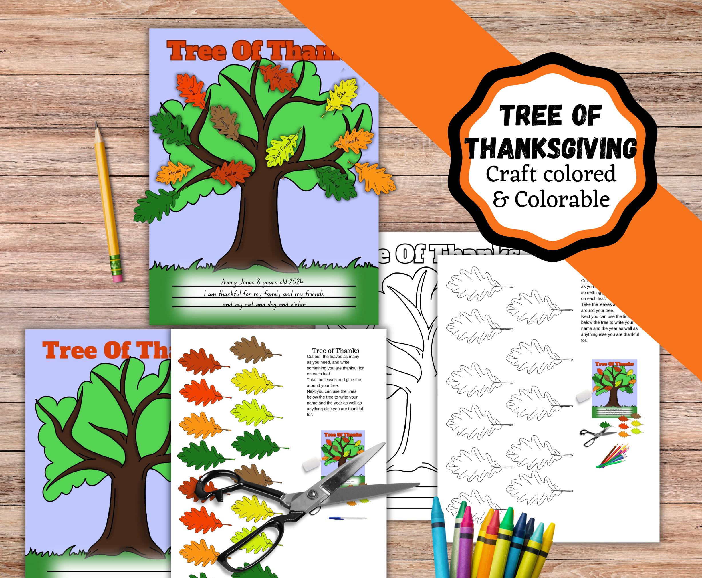 Tree of Thanksgiving, Printable Kids Craft About Showing What You Are ...