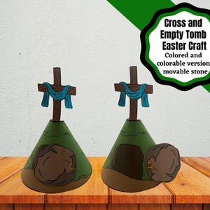 Empty Tomb Kids Craft. Easter Craft With Cross and Empty Tomb With ...