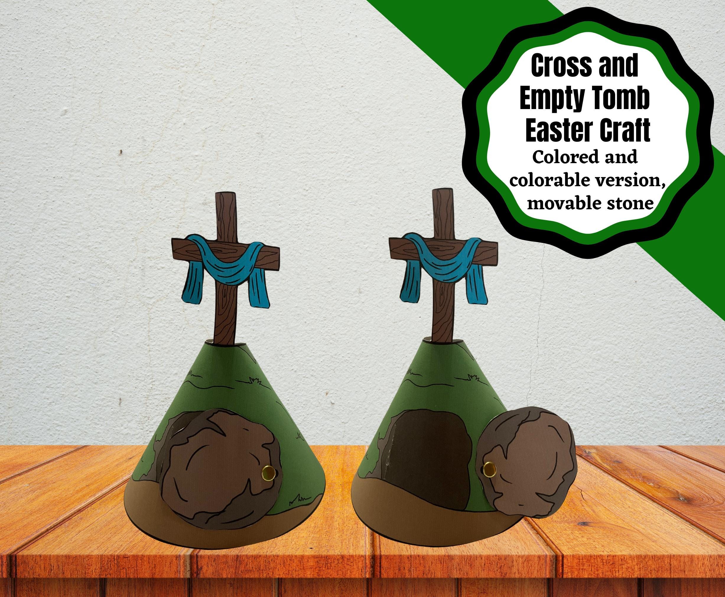 Empty Tomb Kids Craft. Easter Craft With Cross and Empty Tomb With ...