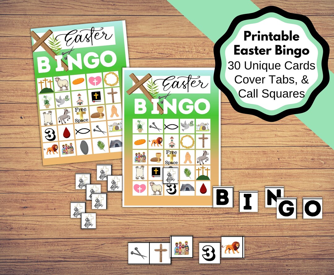 Printable Easter Themed Bingo, Christian Easter Themed Printable Bingo ...