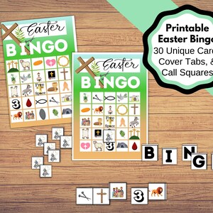 Printable Easter Themed Bingo, Christian Easter Themed Printable Bingo ...