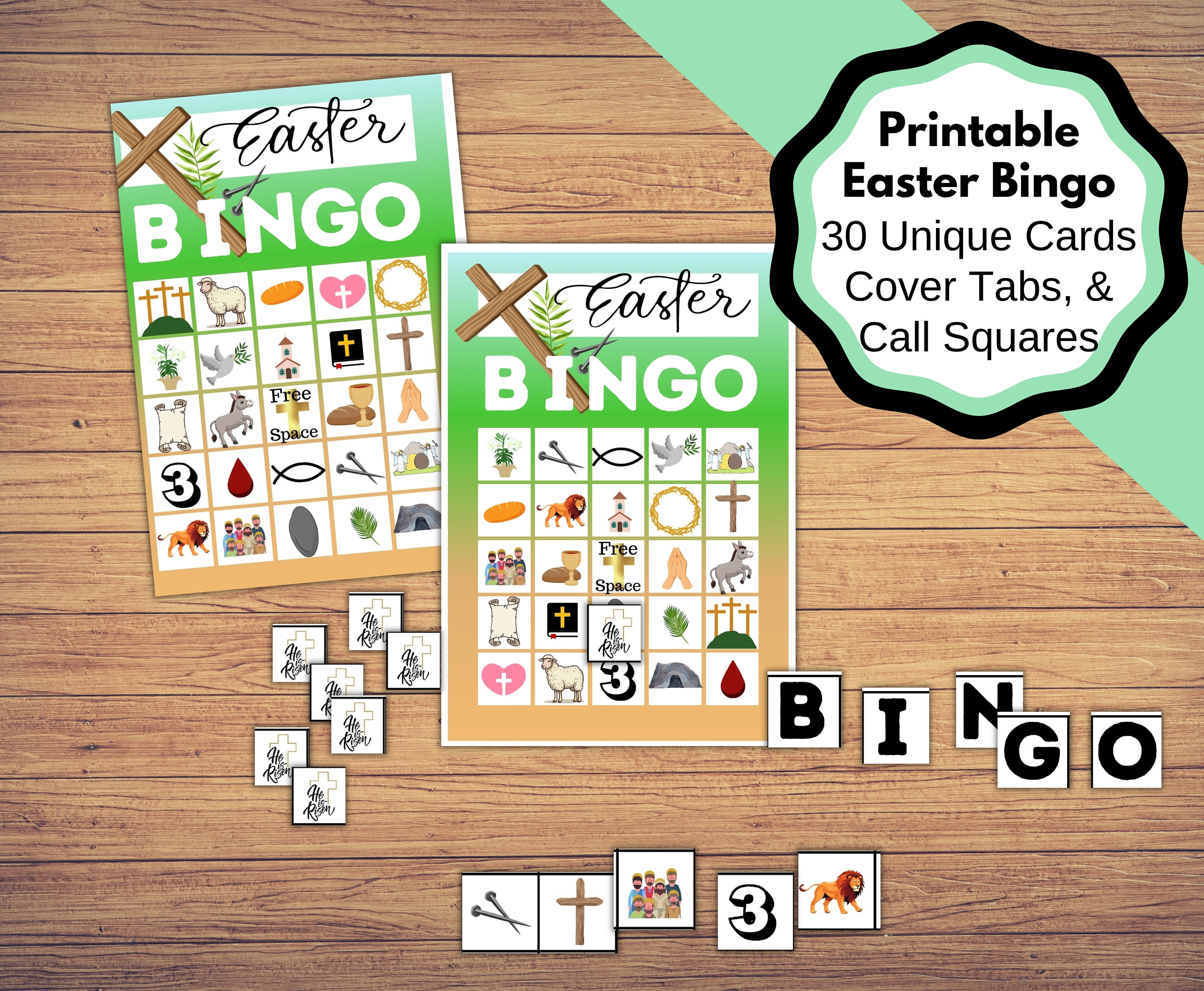 Printable Easter Themed Bingo, Christian Easter Themed Printable Bingo ...