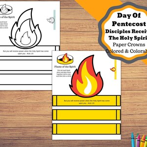 Printable Day of Pentecost Paper Crowns Craft, Disciples Receive the ...