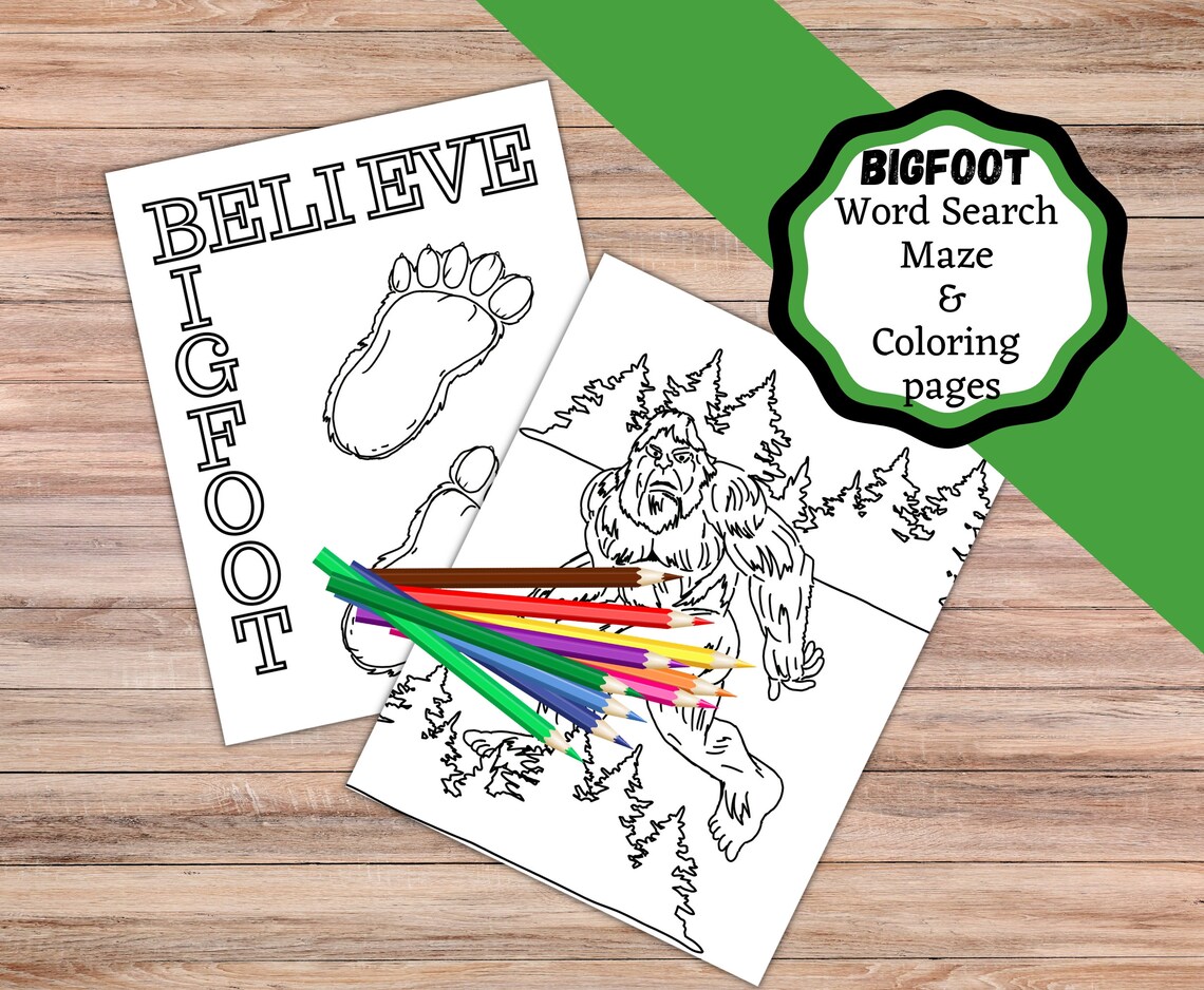 Printable Bigfoot, Sasquatch Word Search, Maze, and Coloring Pages ...